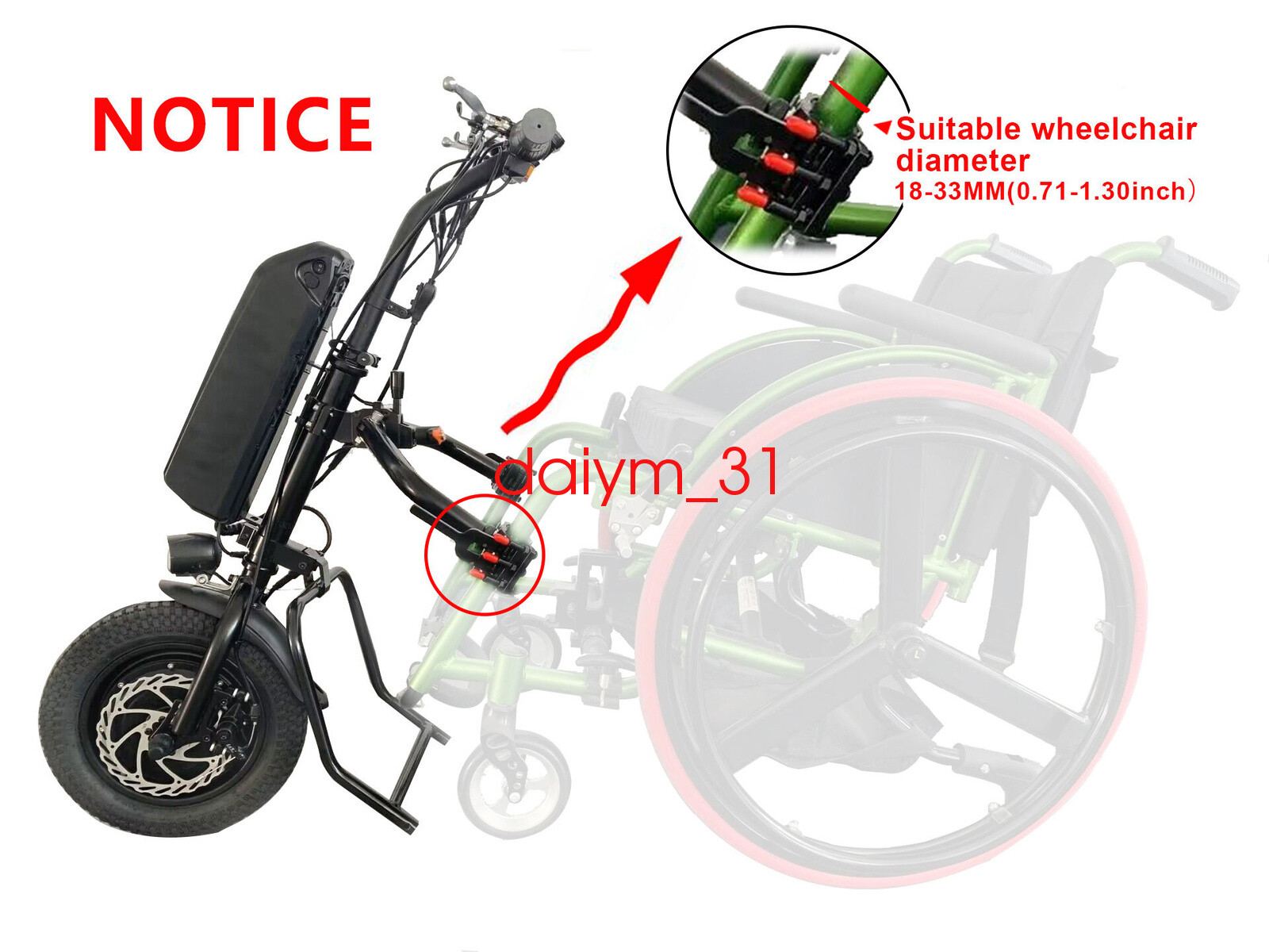 12inch Electric Wheelchair Handcycle 500w Handbike with 13.2 Ah Battery ...
