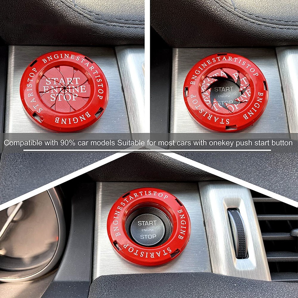 Car Push Start Button Cover Spin Engine Start Stop Button Cover ...