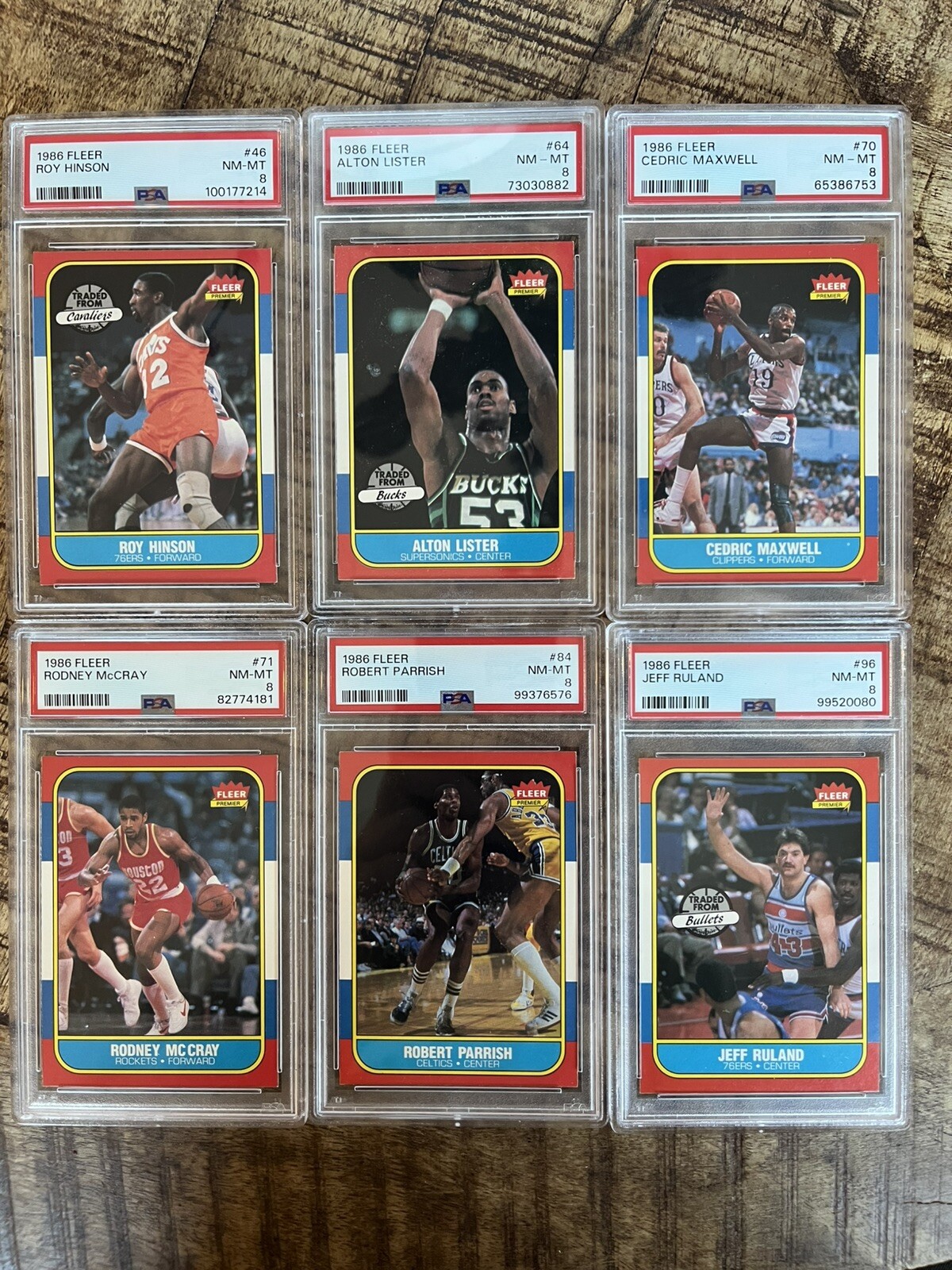1986 Fleer Premier Basketball Psa 8 Lot Of 16 Blackman Parrish Walton ...
