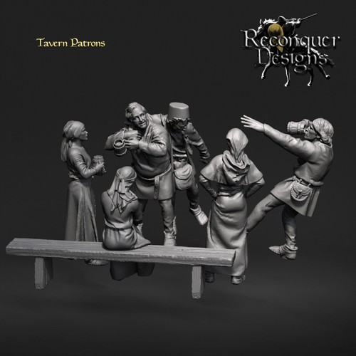 Reconquer Designs Miniatures Medieval Tavern Inn Patrons Drinking NPC ...