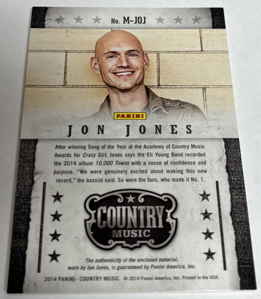 2014 Panini Country Music Musician Materials GREEN (025/499) #M-JOJ ...