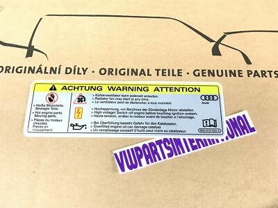 VW Audi Engine Bay Warning Sticker Hot Engine Parts Decal Emblem Logo ...