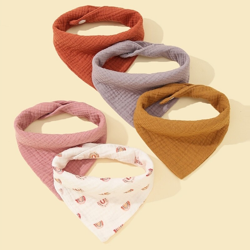 5Pcs Muslin Kerchief Baby Face Towel Wash Cloth Burp Cloths Neck Scarf 5pcs-muslin-kerchief-baby-face-towel-wash-cloth-burp-cloths-neck-scarf