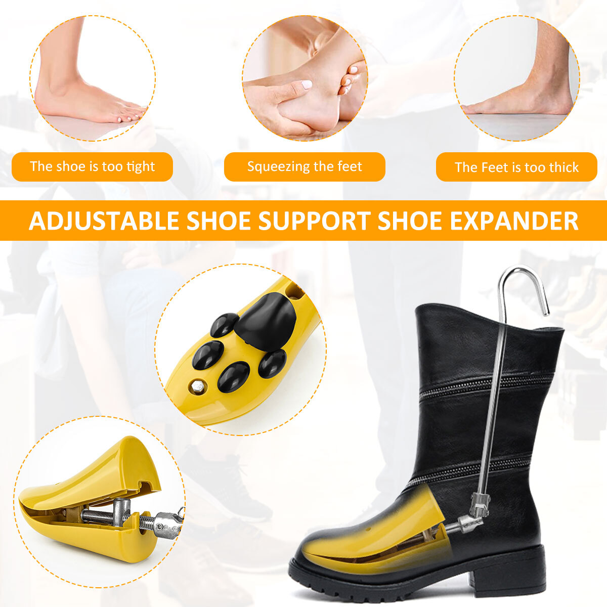 2 Pcs Shoe Stretcher with Accessories Rod Adjustable Shoe Boot ...