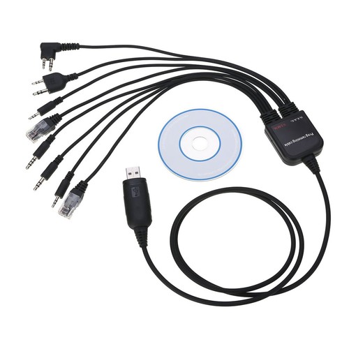 8 in 1 USB Programming Cable+Software CD For Motorola Baofeng Kenwood ...