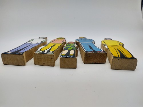 Vintage Guidecraft Wooden Wedgie American Family Play Figures | eBay