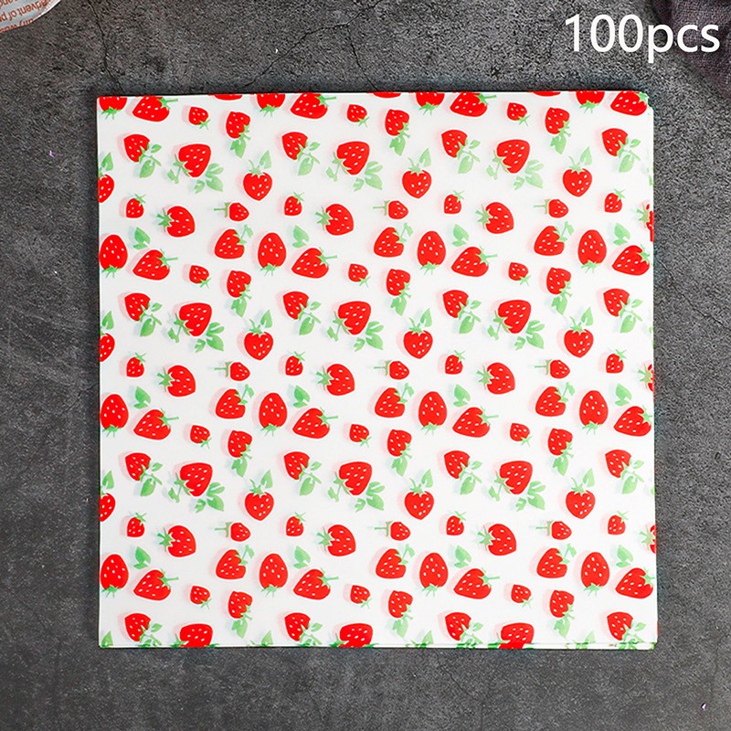 100Pcs Greaseproof Paper Liners Sandwich Wrapping Paper 7 Colors Wax ...