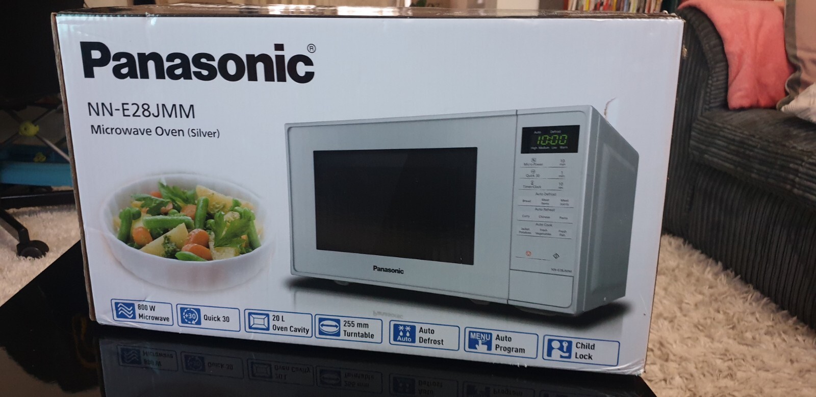 New Panasonic NN-E28JMMBPQ 800W Standard 20L Microwave Silver ...
