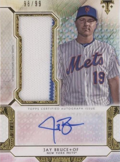2018 Topps Triple Threads - Autograph Single Jumbo Relics Jay Bruce # ...