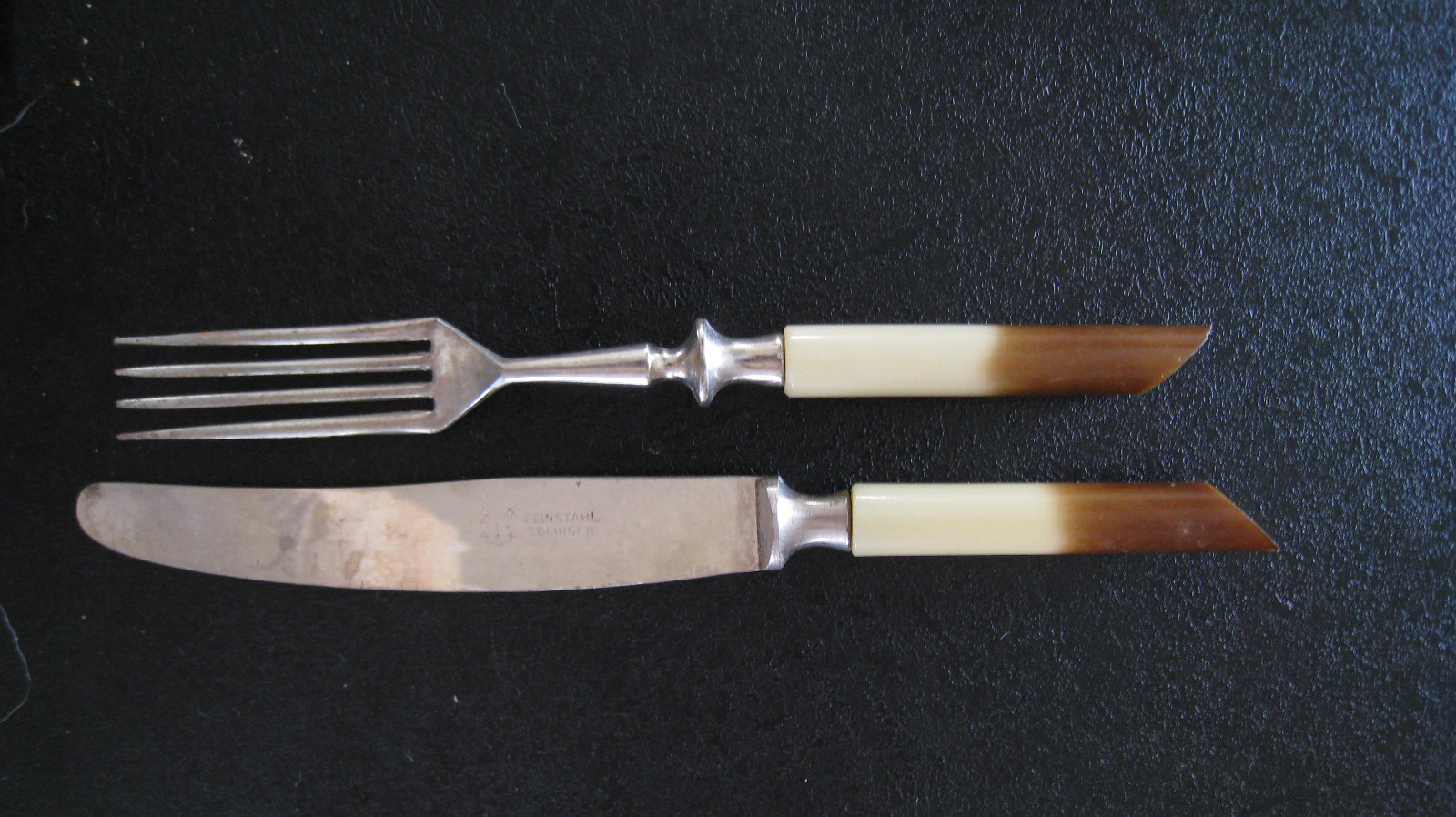 vintage Besteck ca. 1920 Feinstahl Solingen, Bakelit- oder Horngriffe ...