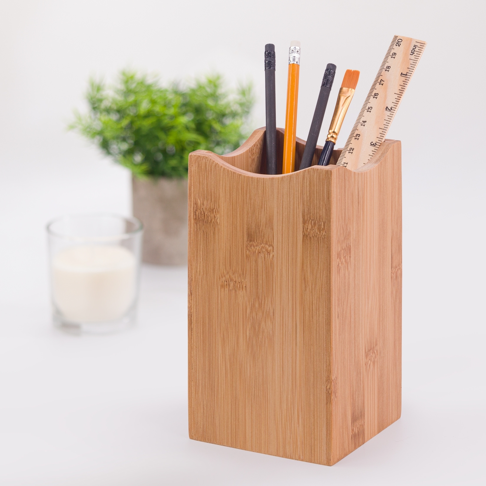 Woodluv Bamboo Kitchen Cookware Tool Set Spoon Utensil Holder-No Tools ...