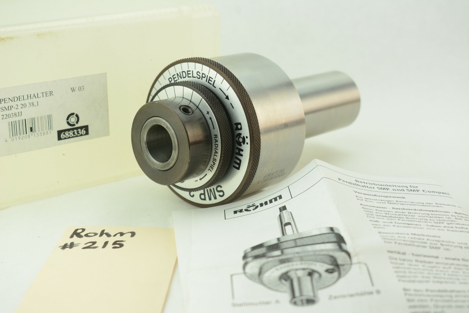 Rohm SMP 2 1-1/2" Shank 20mm bore, 38mm Floating Chuck for Reamers ...