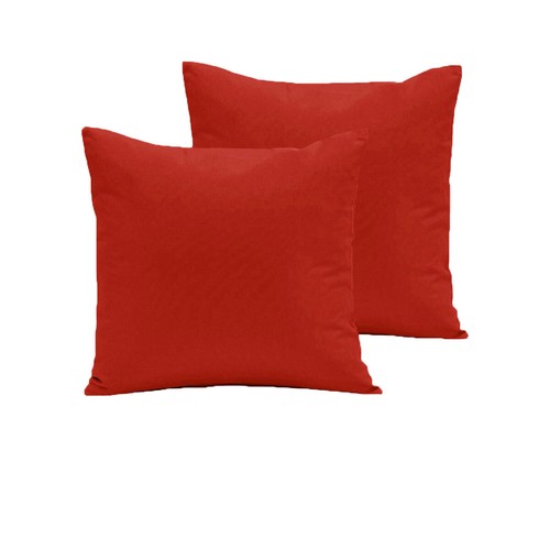Pair of 280TC Polyester Cotton European Pillowcases Red Assorted Brands ...