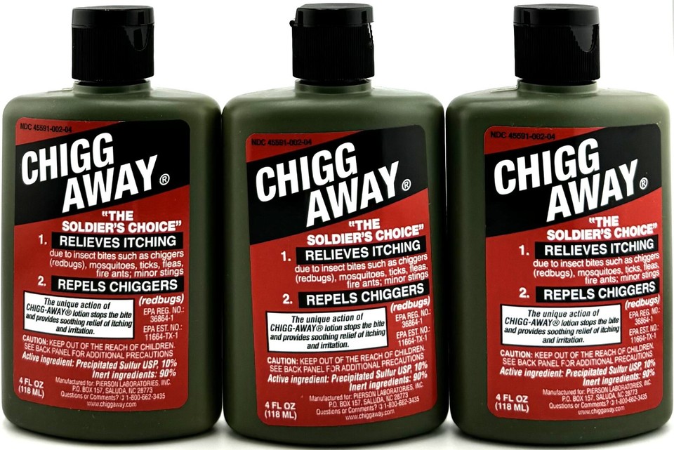 CHIGG-AWAY LOTION 4OZ "THE SOLDIER'S CHOICE" CHIGGERS, MOSQUITOES ...