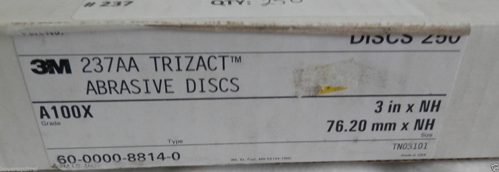 3M 237AA Trizact Abrasive discs, A100X, 3" x NH, 25 qty, TN03101 hs | eBay