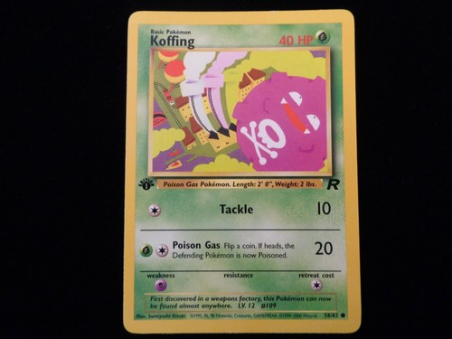 Pokemon ~ KOFFING ~Team Rocket FIRST EDITION Card 58/82 (NM) Near Mint ...