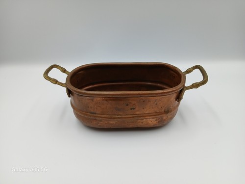 Vintage Small Copper Boiler w/ Brass Handles 7" | eBay