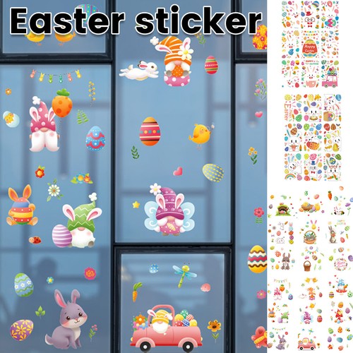 Easter Window Stickers 9 Sheets Cute Cartoon Bunny Window Decals ...