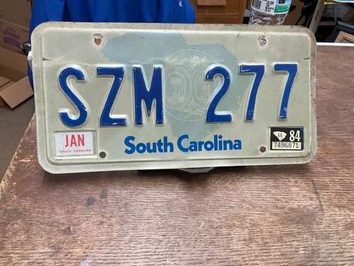 License Plate Tag Vintage South Carolina SZM 277 State Emblem 1984 ...