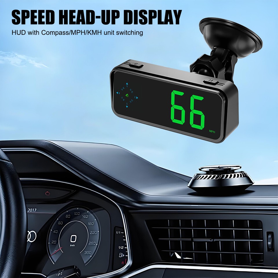 2024 Mini LED Digital Speedometer GPS Car HUD Head Up Display MPH/KMH ...