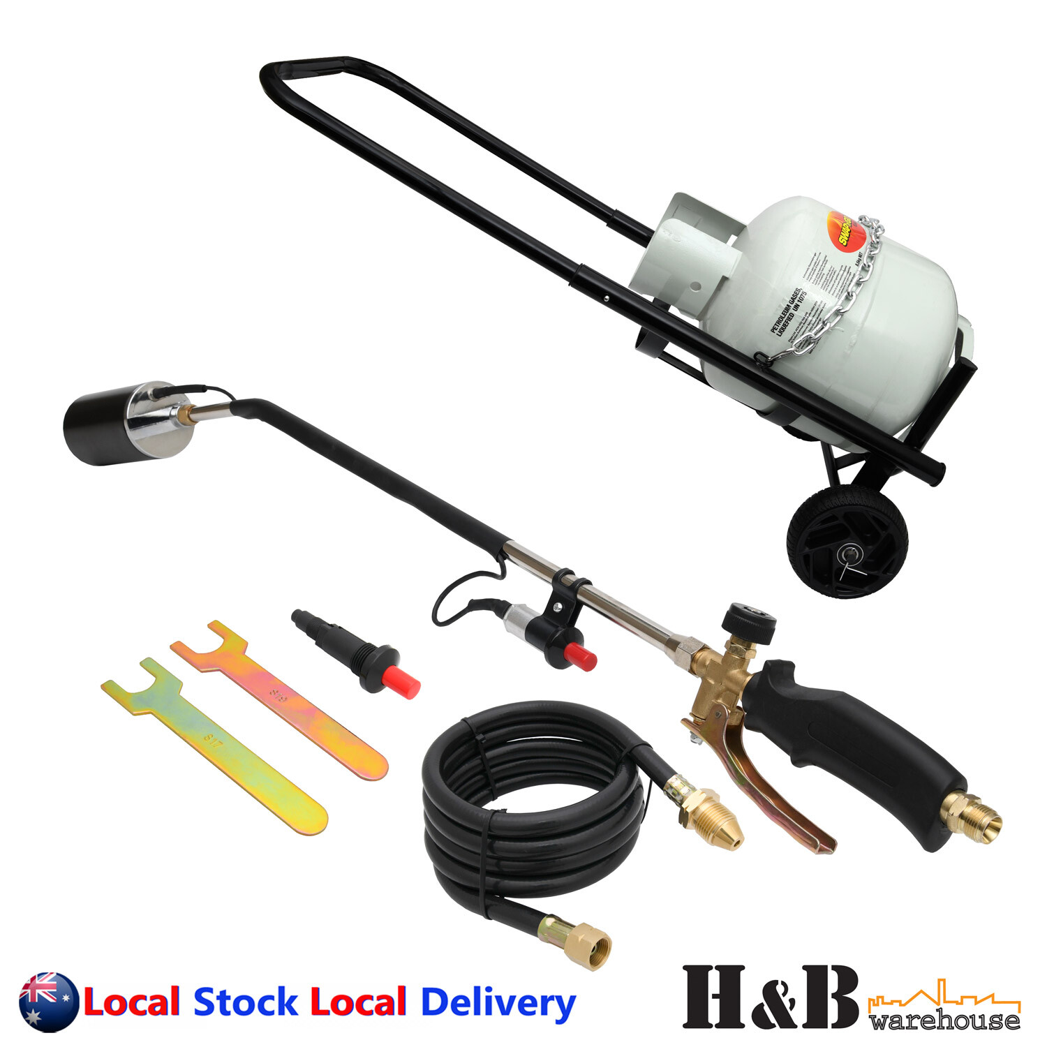 Grass Burner Weed Killer Kit Shrub Grass LP Gas Bottle Trolly Extra ...