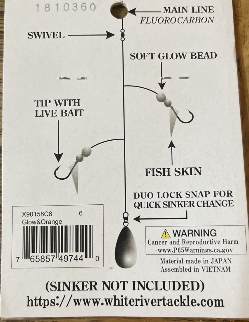 White River #X90158C8 Tackle Perch Pounder II #6 Hook 8lb-Brand New ...