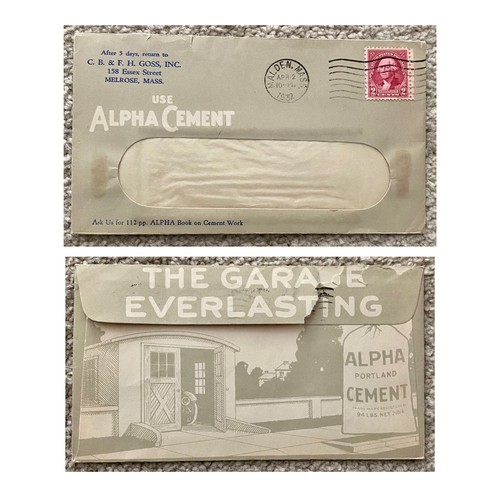 1932 2c Alpha Cement ADV Malden Massachusetts Classic Cover | eBay