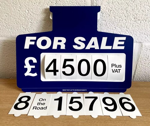Car For Sale Sales Signs/Price Boards, PLUS Numbers Display (Blue) (1 ...