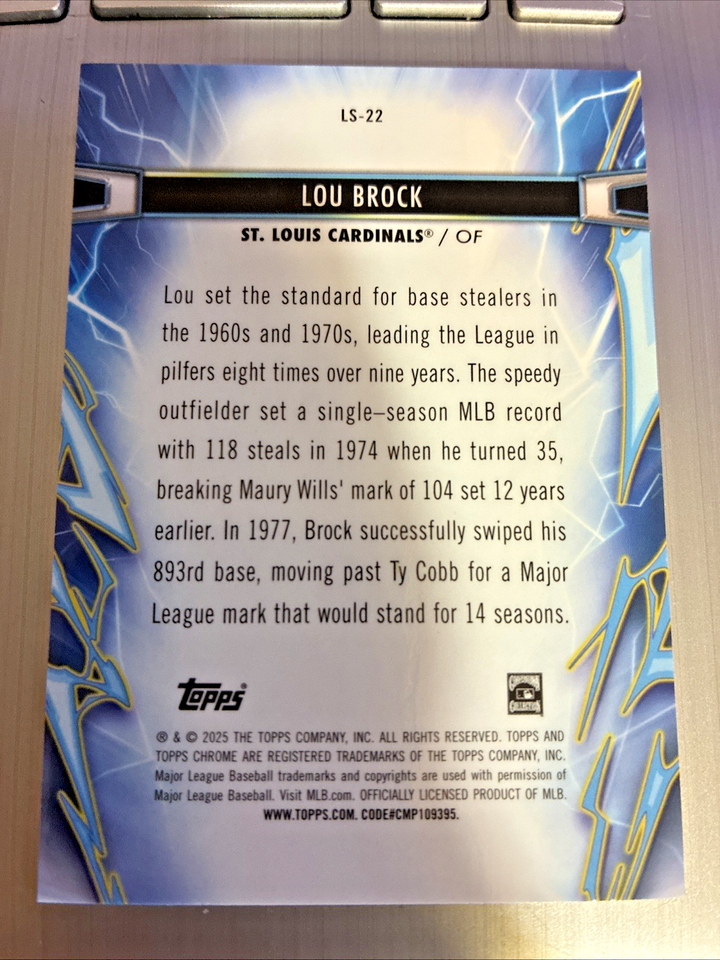 2025 Topps Cosmic Chrome Lou Brock Light Speed #LS-22 Cardinals | eBay