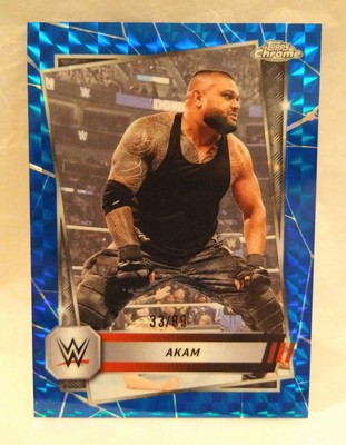 WWE Topps Chrome Sapphire Blue Geometric Refractor Akam /99 | eBay