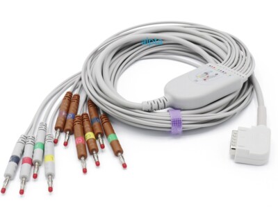 5pcs/Lot Compatible Kenz PC-109 One-Piece ECG Cable with 10 Leads ...