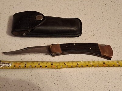 Vintage BUCK 110 Inverted BUCK USA Knife w/leather sheath 1967 - 1972 ...
