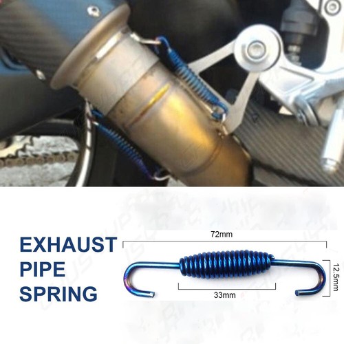 1pcs Stainless Steel Blue Motorcycle Exhaust Pipe Spring with Pull Hook ...