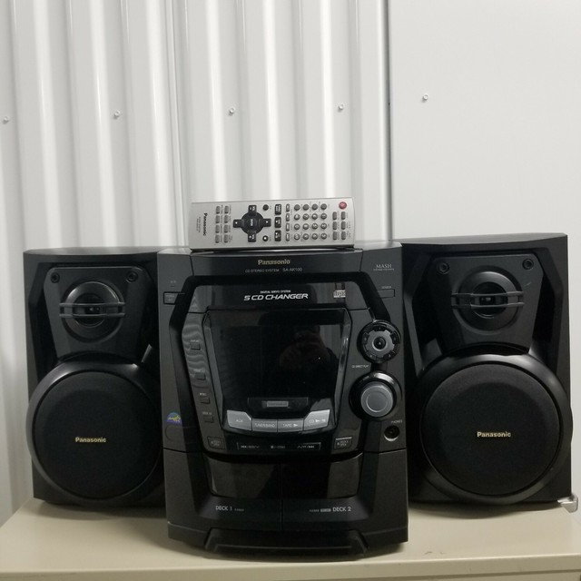 Panasonic Sa-ak100 Home Stereo Dual Cassette Deck Am/fm Tuner 5cd ...