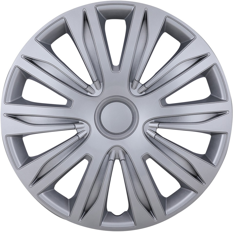 14" Set of 4 Silver Wheel Covers Snap On Full Hub Caps fit R14 Tire ...