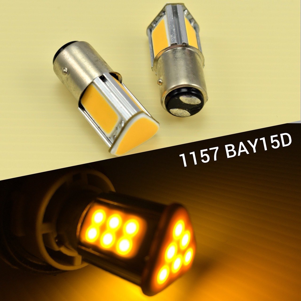 1157 BAY15D P21/5W COB LED Amber Car Headlight Bulb Front Signal B1 #1 ...
