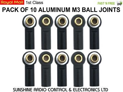 M3 Aluminum Link Rod End Ball Joint Fit RC Car Truck Buggy Crawler Boat ...