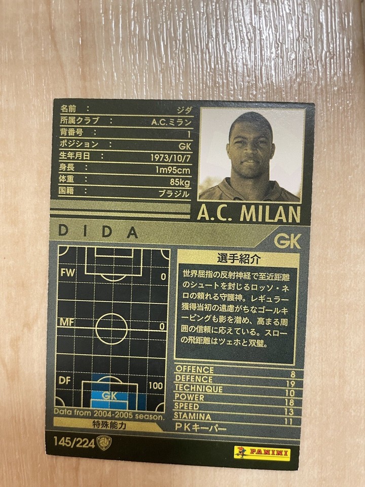 DIDA 2004-2005 04-05 Panini WCCF Soccer Card Rare A.C MILAN | eBay