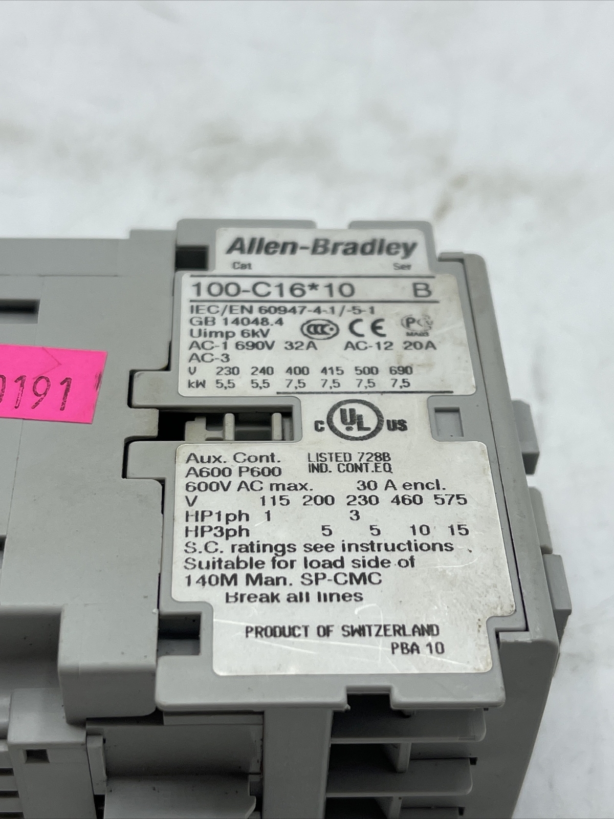 ALLEN BRADLEY 100-C16*10 SER.B | eBay