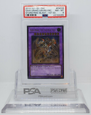 YUGIOH 1ST STBL-EN039 GAIA DRAKE THE UNIVERSAL FORCE ULTIMATE PSA 8 NM ...