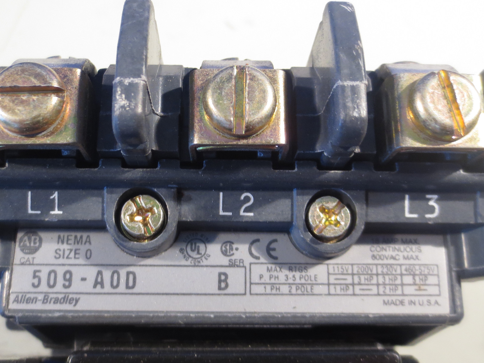 ALLEN BRADLEY MAGNETIC SWITCH 509-A0D B 509-AOD | eBay