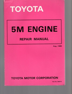 TOYOTA 5M ENGINE REPAIR WORKSHOP MANUAL | eBay