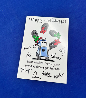 WALT DISNEY Original Cast Member Prop ~Pixar Cars Guido Christmas Card ...