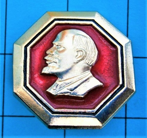 BT776*) Vintage enamel Soviet Union Russian Vladimir Lenin tie lapel ...