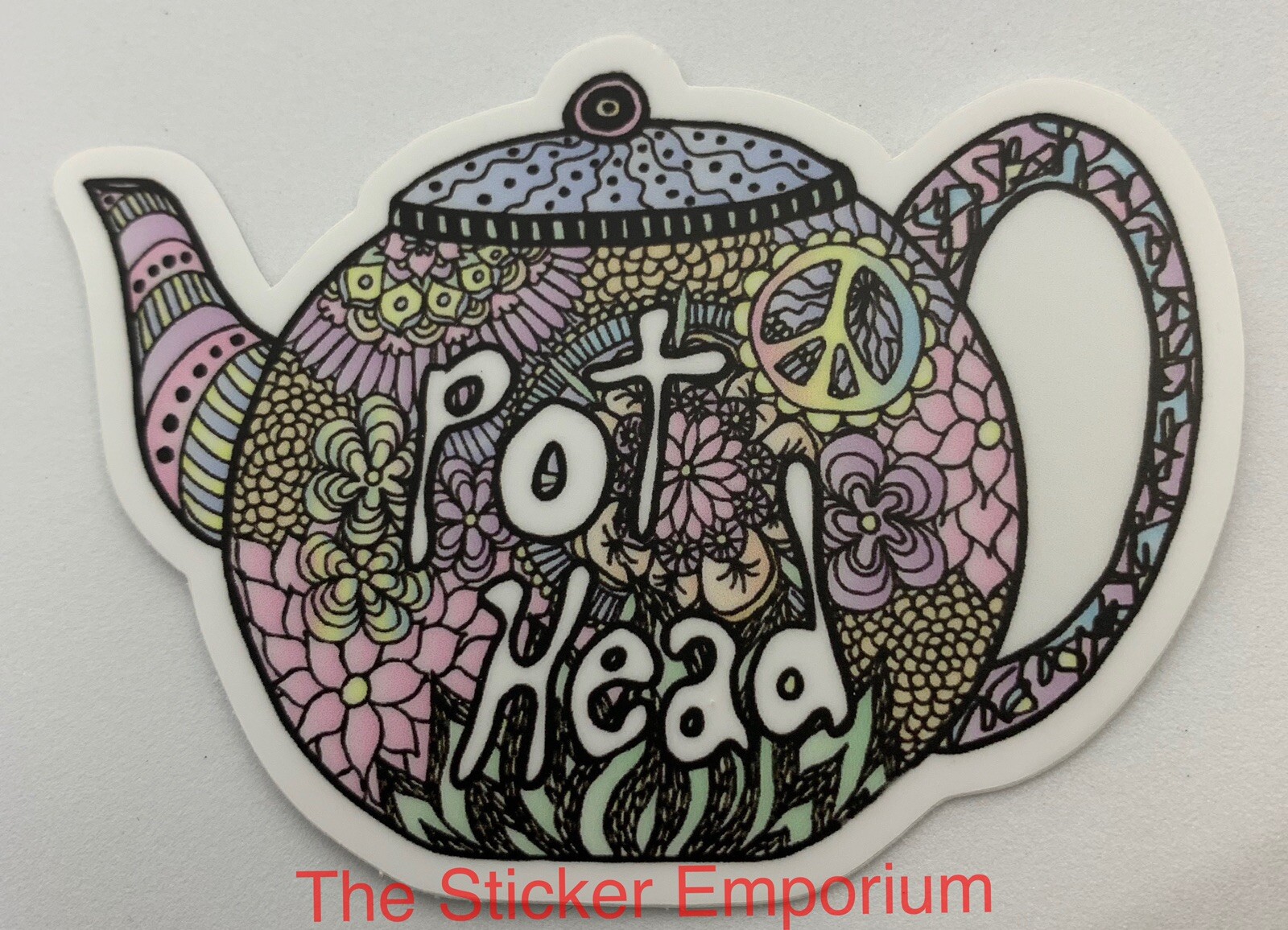 TeaPot Head Peace Sign Sticker ~ Water Bottle ~ Laptop ~ Tumbler Tea ...