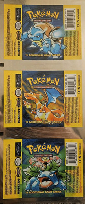 Base Set UNCUT Booster Pack WRAPPER (Charizard Blastoise Venusaur Trio ...