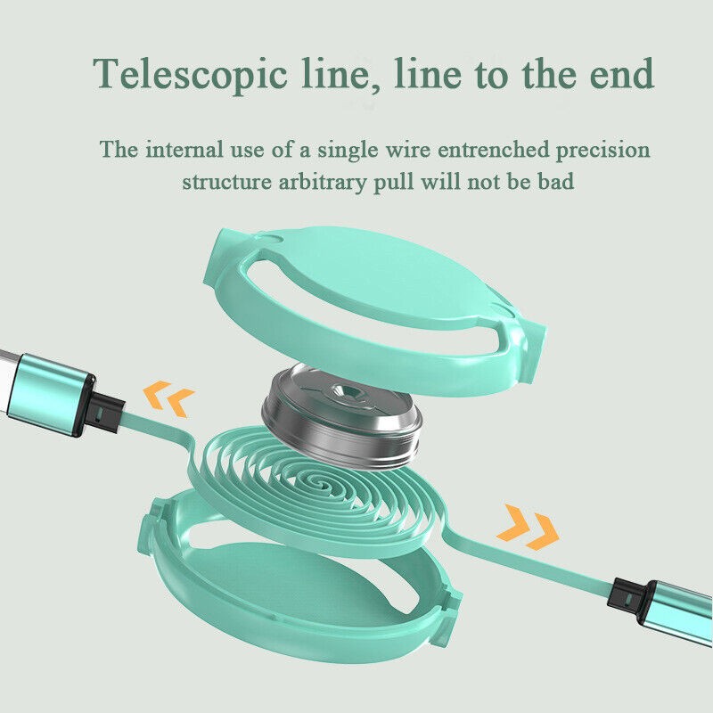 3 in 1 Data Cable USB Type C Charge Cable Multi Retractable Micro Phone ...