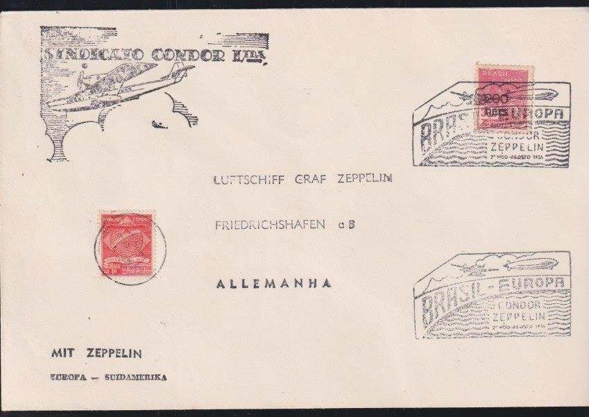 BRAZIL Zeppelin Cover special cancel Brasil Europa Condor / M787 | eBay