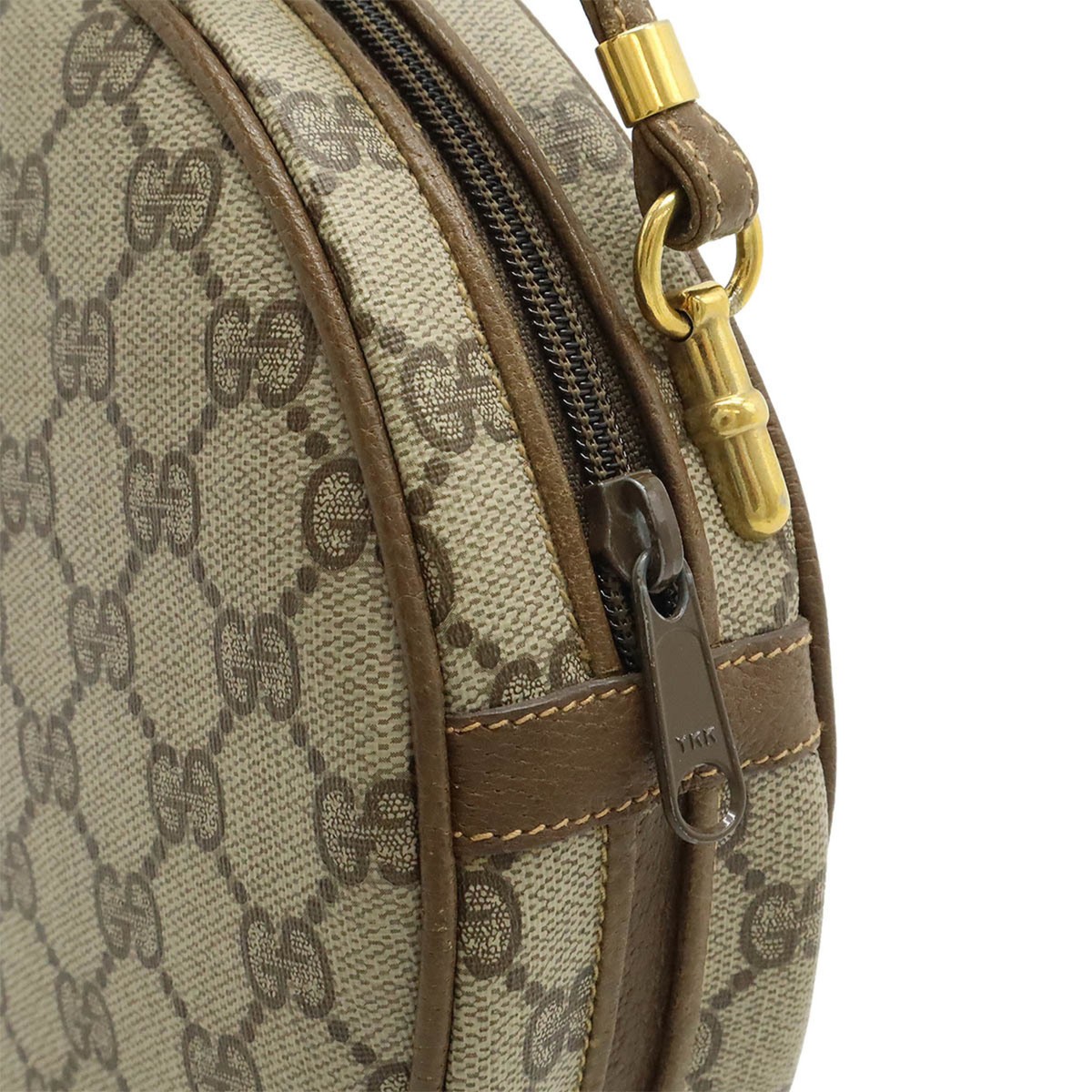 GUCCI Old Gucci GG Plus Shoulder Bag Pochette Round PVC GUCCI Old Gucci GG Plus Shoulder Bag Pochette Round PVC