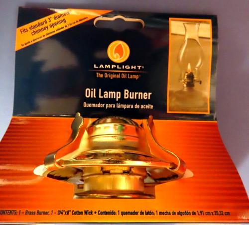 Lamplight Farms Oil Lamp Burner with wick. Fits standard 3" dia ...